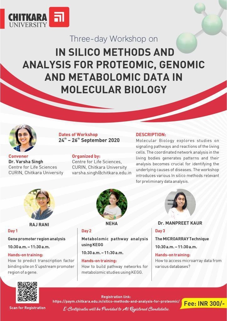 workshop: in-silico methods and analysis for proteomic, genomic and ...