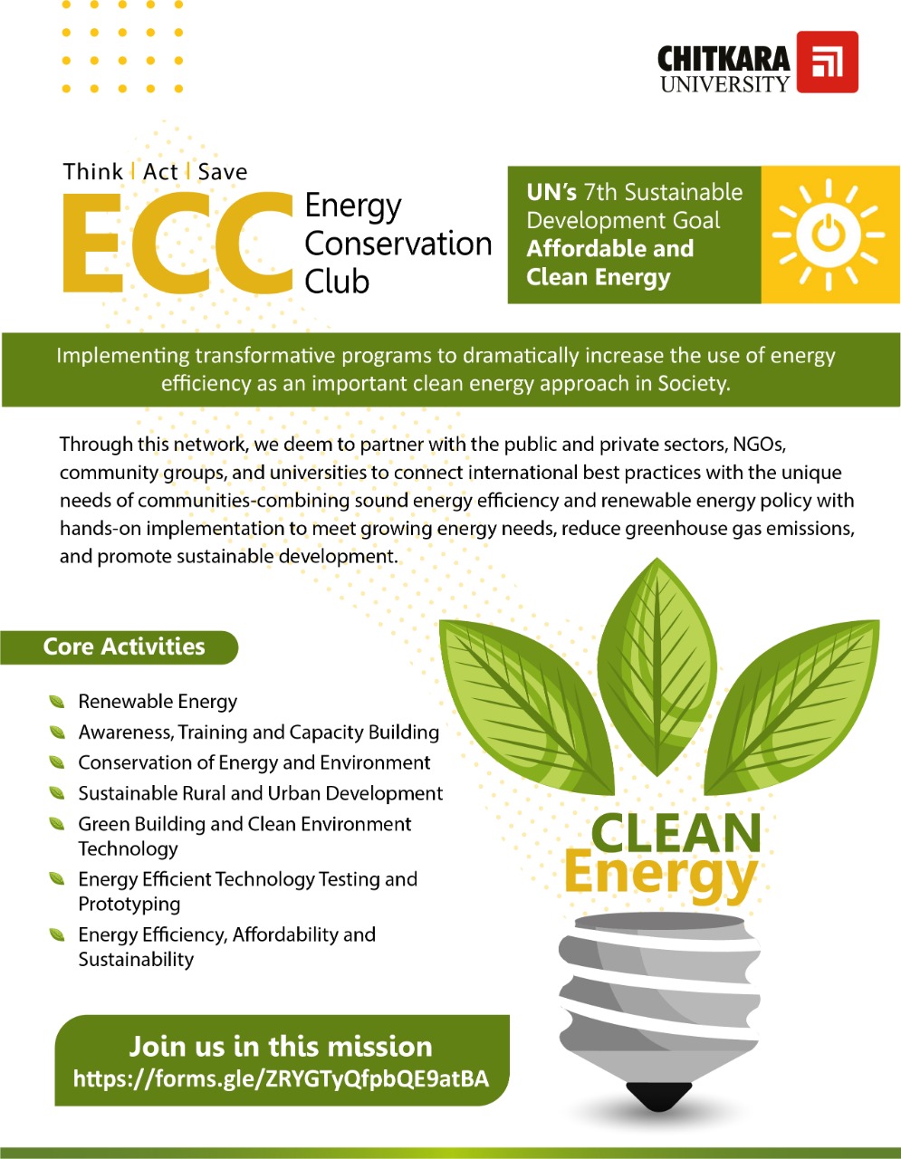 Join us for Energy Conservation Club - Click here to know more - CURIN