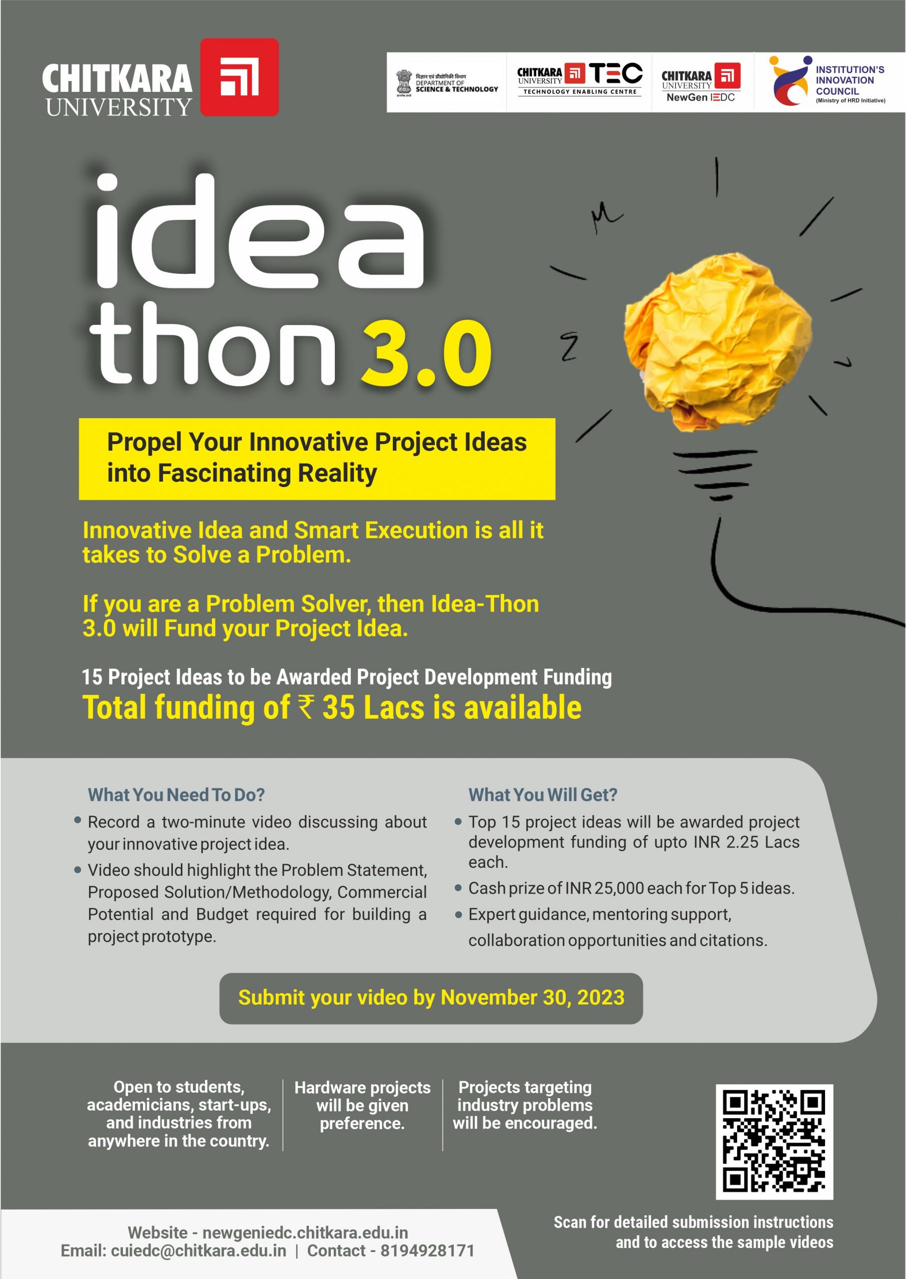 Idea-Thon 3.0: Propel Your Innovative Ideas into Fascinating Reality ...