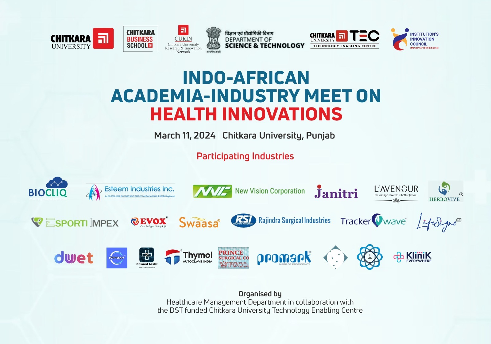 Invitation to the 'Indo-African Meet on Health Innovations': Exploring ...